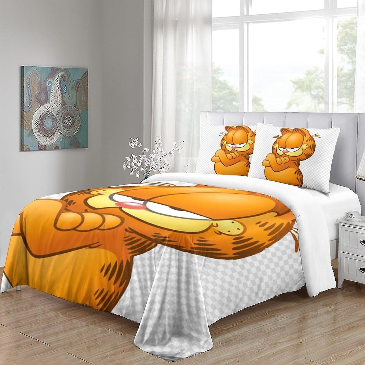 HOUKIG Garfield Duvet Cover 3D Anime Characters Design Soft Comfortable ...