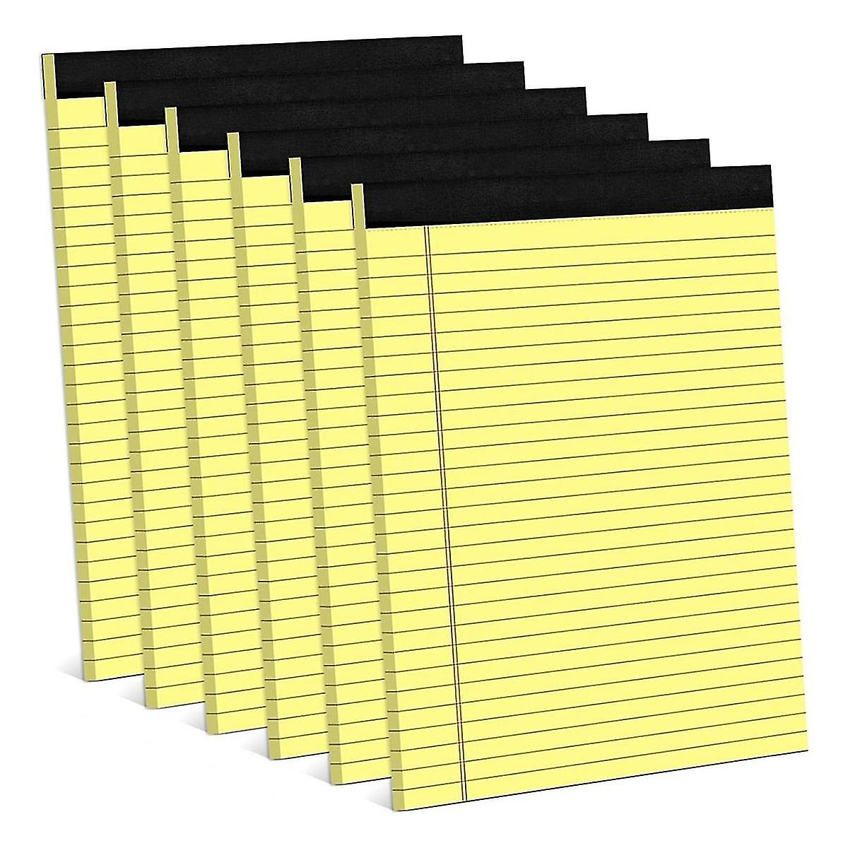 6 Pack Yellow Note Pads 8.5 x 11.75Inch Narrow Ruled Lined Writing Note ...