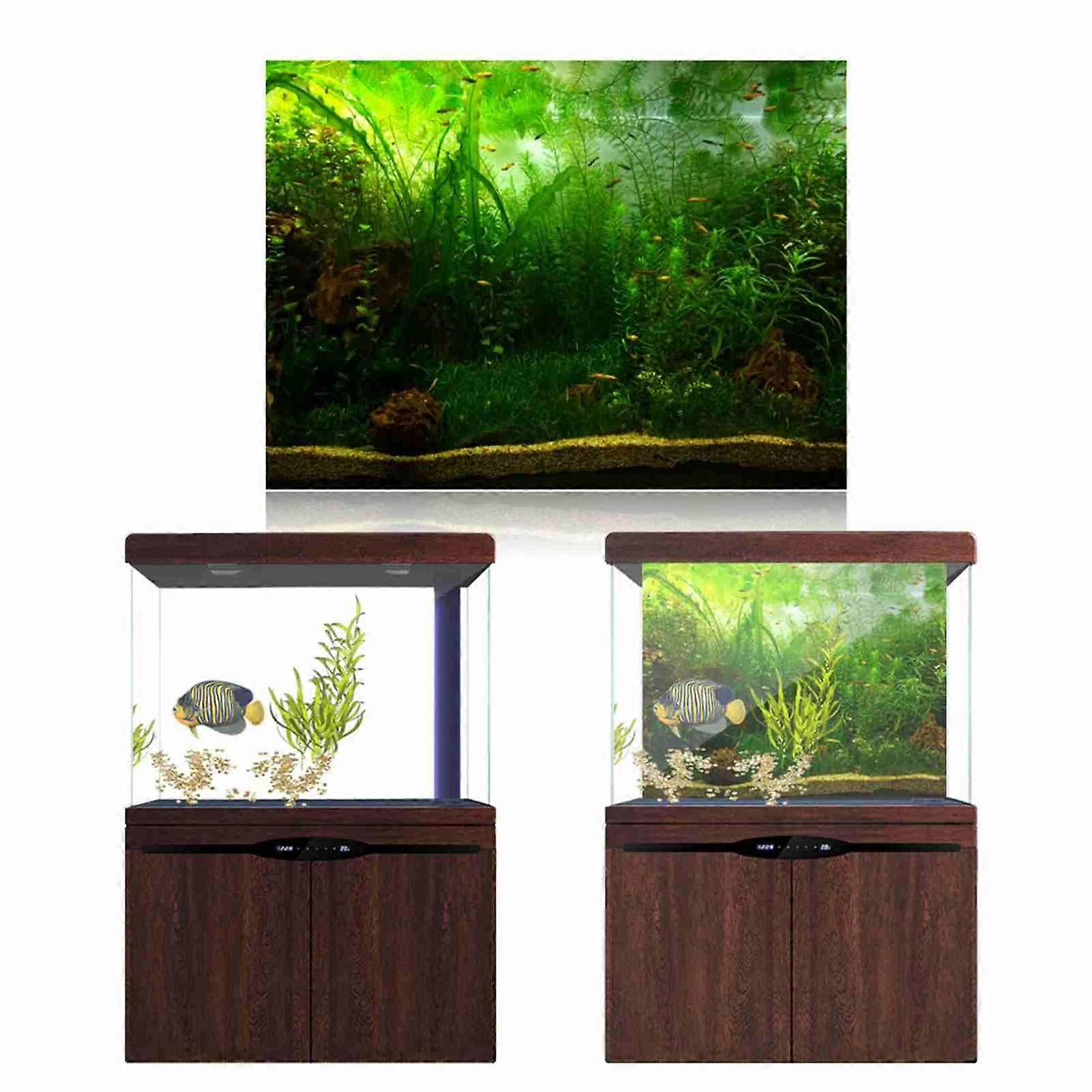 Water Grass Style Aquarium Fish Tank Background Poster PVC Adhesive ...