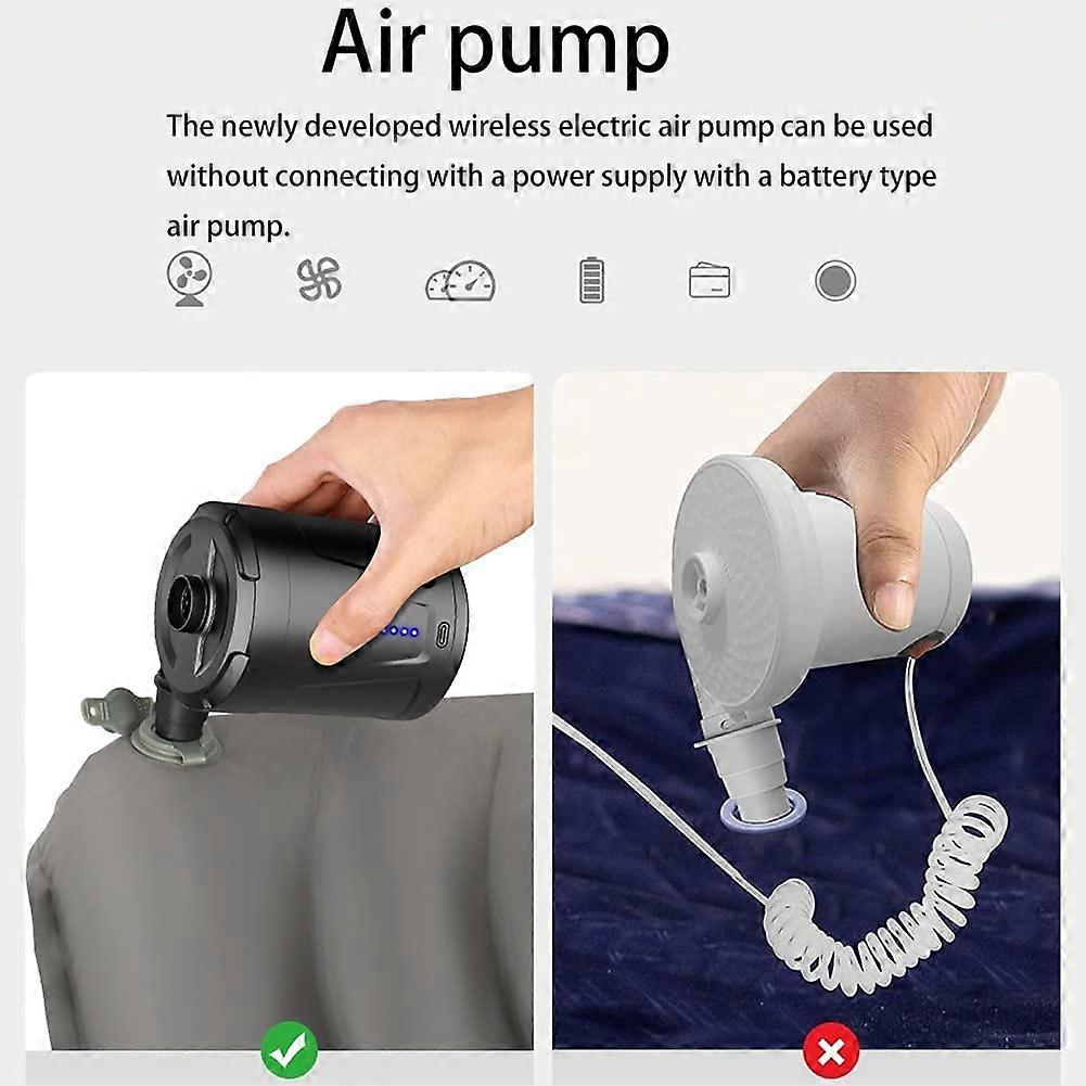 Electric Air Pump Portable Wireless Air Pump Inflatable Mattress Pump ...