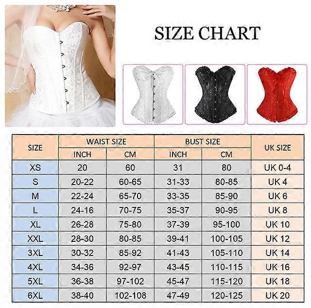 Black Corsets for women Bustiers white Corsets Bridal Lingerie Lace up ...
