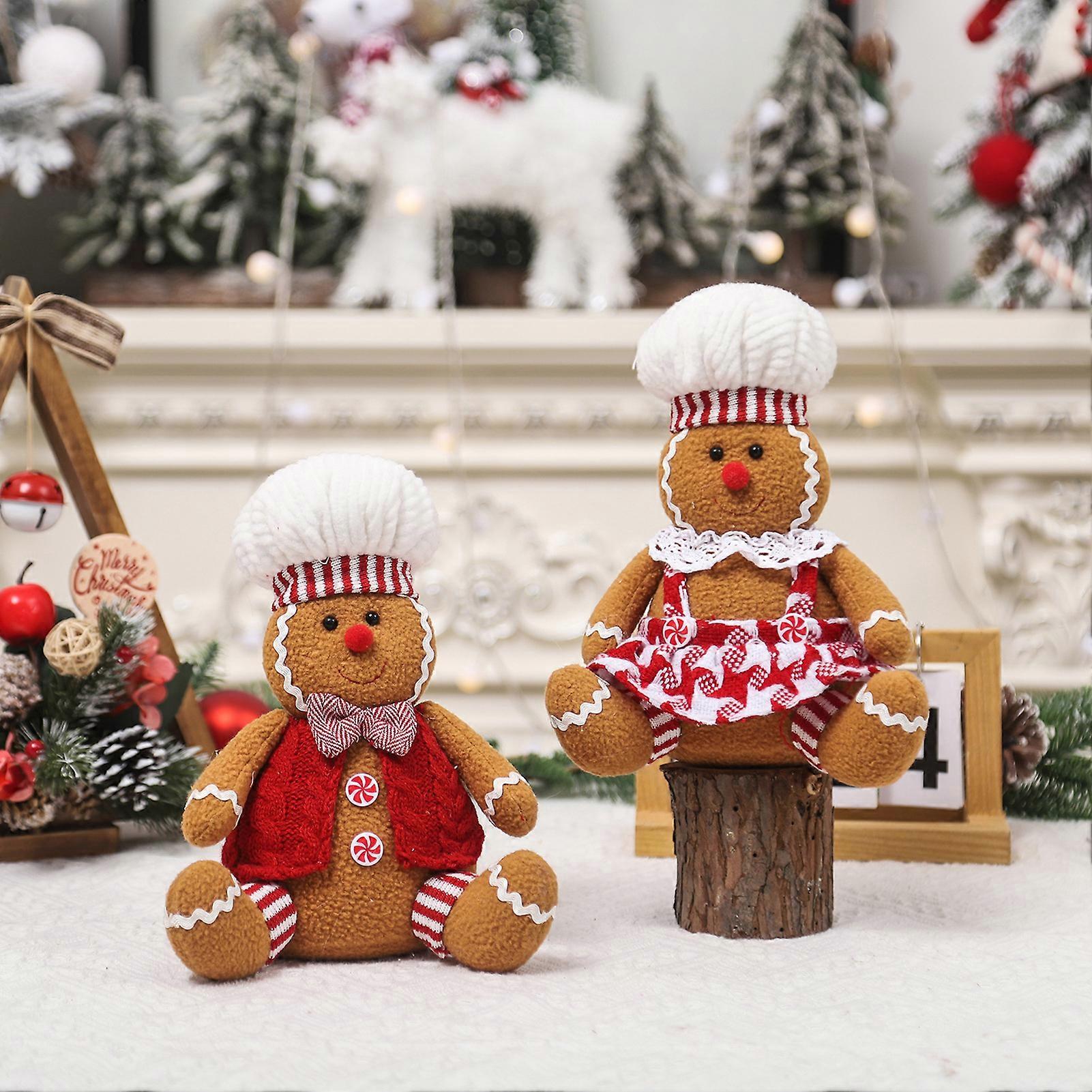 Christmas Plush Gingerbread Man Doll Soft Stuffed Xmas Doll Toy for ...