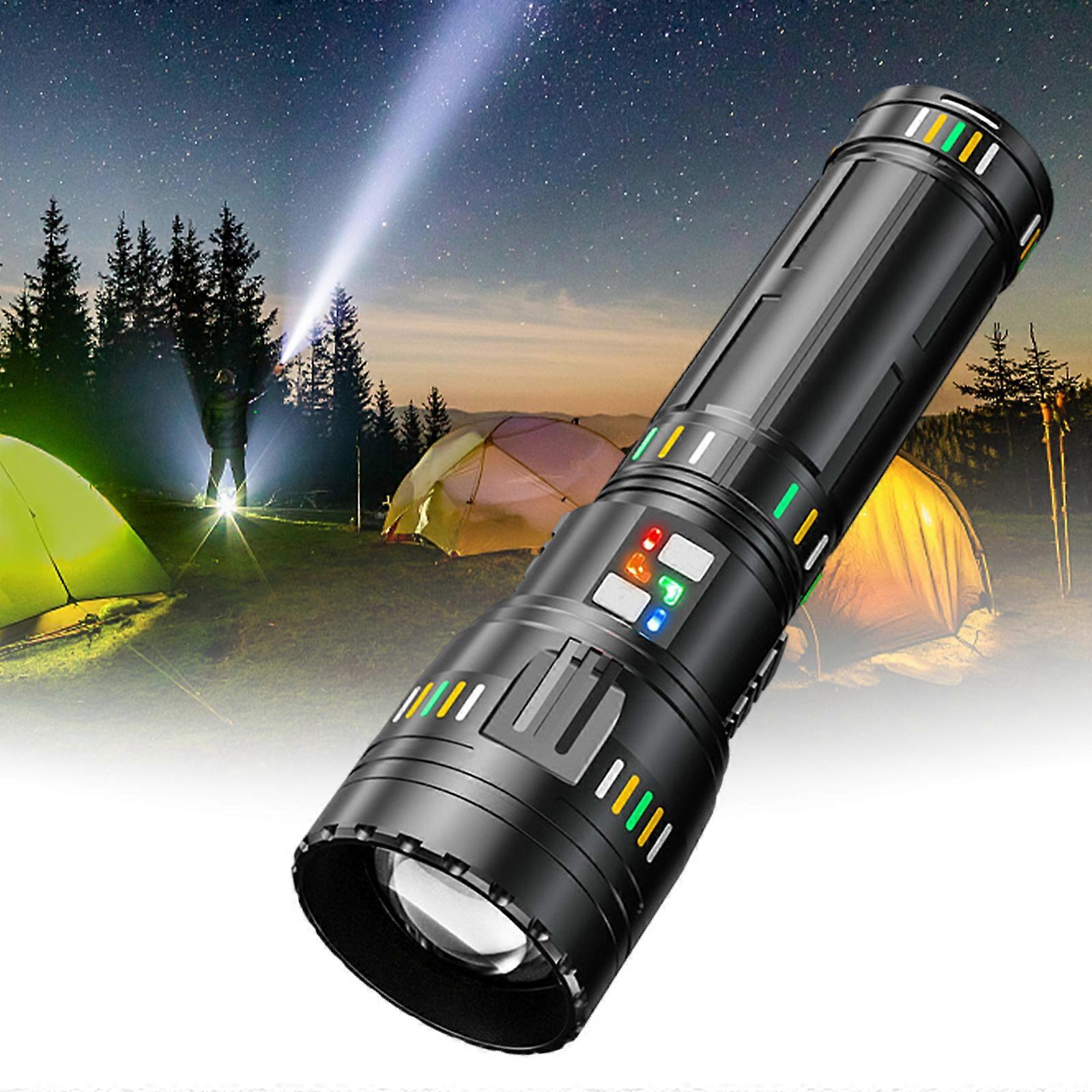 Rechargeable 5000 Lumen LED Tactical Spotlight Flashlight w/ 4 * 5200 ...
