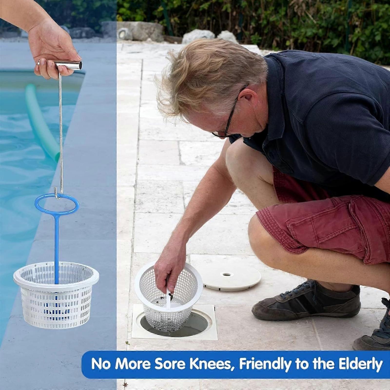 Dreyoo Skimmer Basket Handle, Pool Skimmer Basket Hook, Universal Pool ...