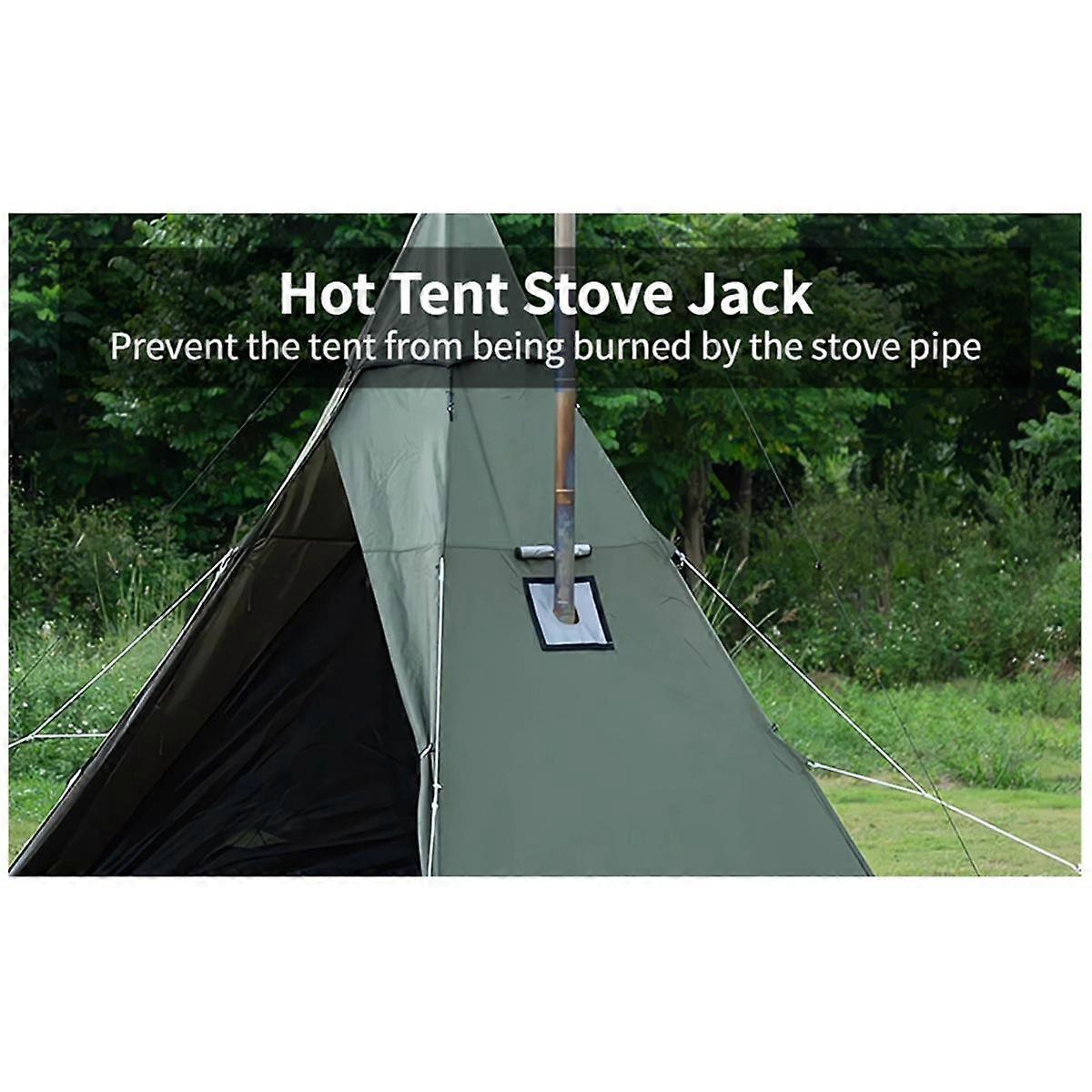 Hot Tent Stove Jack 9.1 x 7.9Inch, Fire Resistant Stove Jack Kit for ...