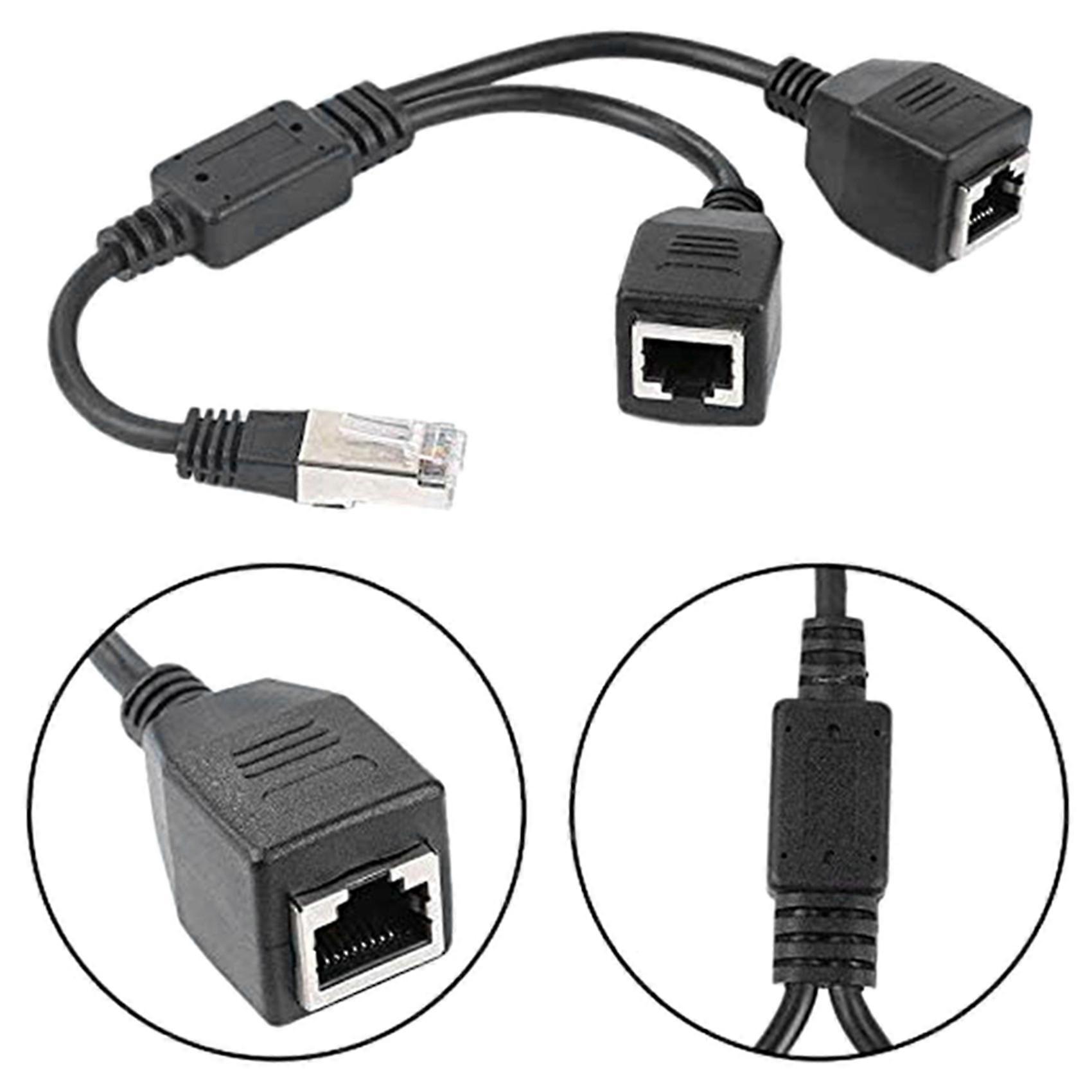 3X RJ45 1 Male to 2 Female Ethernet Splitter Cable for Super Cat5, Cat6 ...