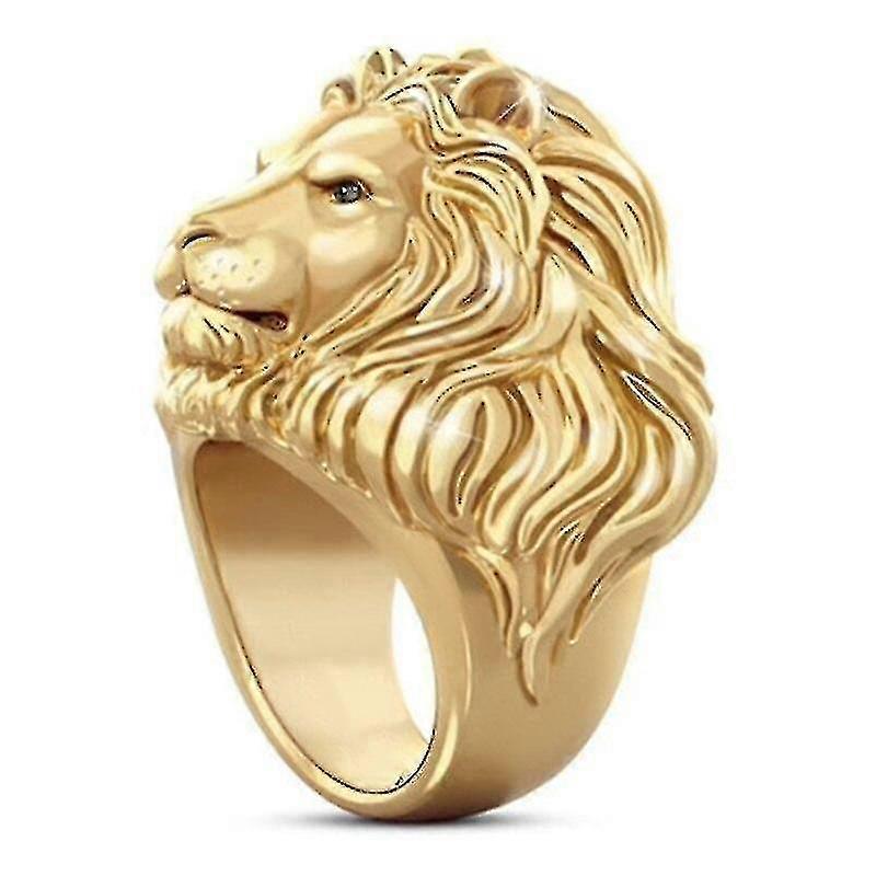 Gold Lion Animal Motif Ring | Fruugo UK
