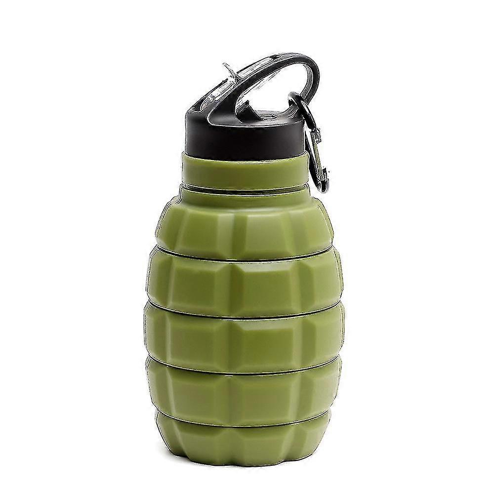 New Foldable Grenade Water Bottle Food Grade Silicone Cycling Hiking ...