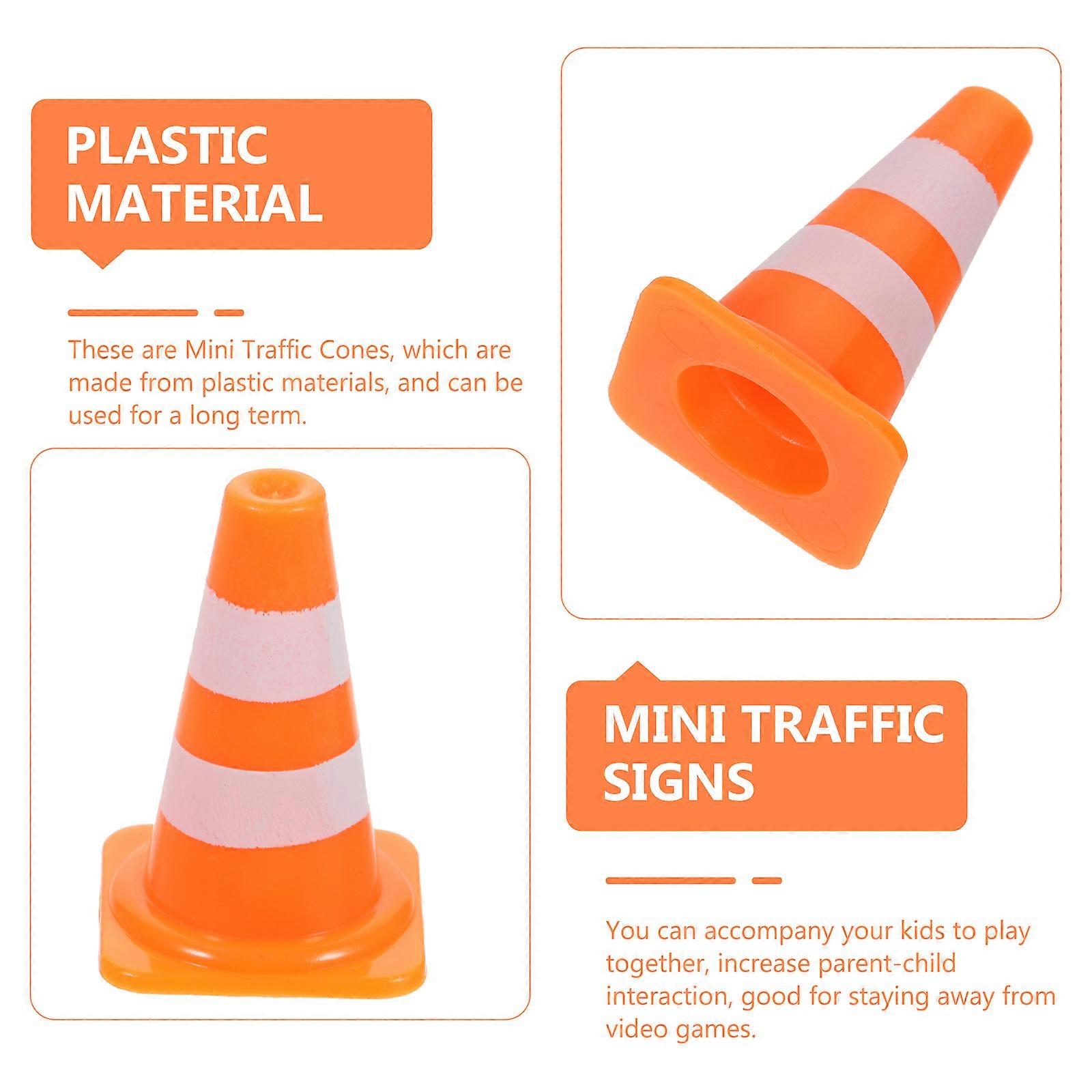 50 Pcs Kids Educational Toys Mini Traffic Road Cones Road Sign Playset ...