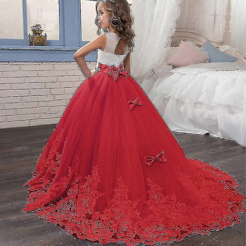 Girls Lace Long Prom Gowns Bridesmaid Kids Dresses For Girls Teens Girl ...