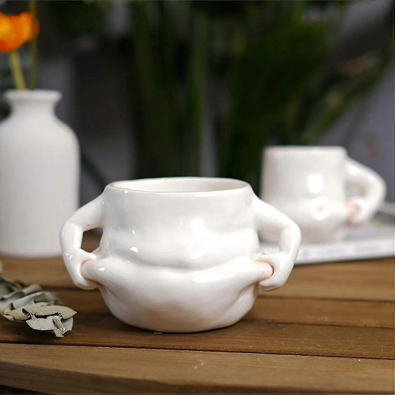 Creative Ceramic Coffee Mug Cup Novelty White Gift Durable Cute With ...