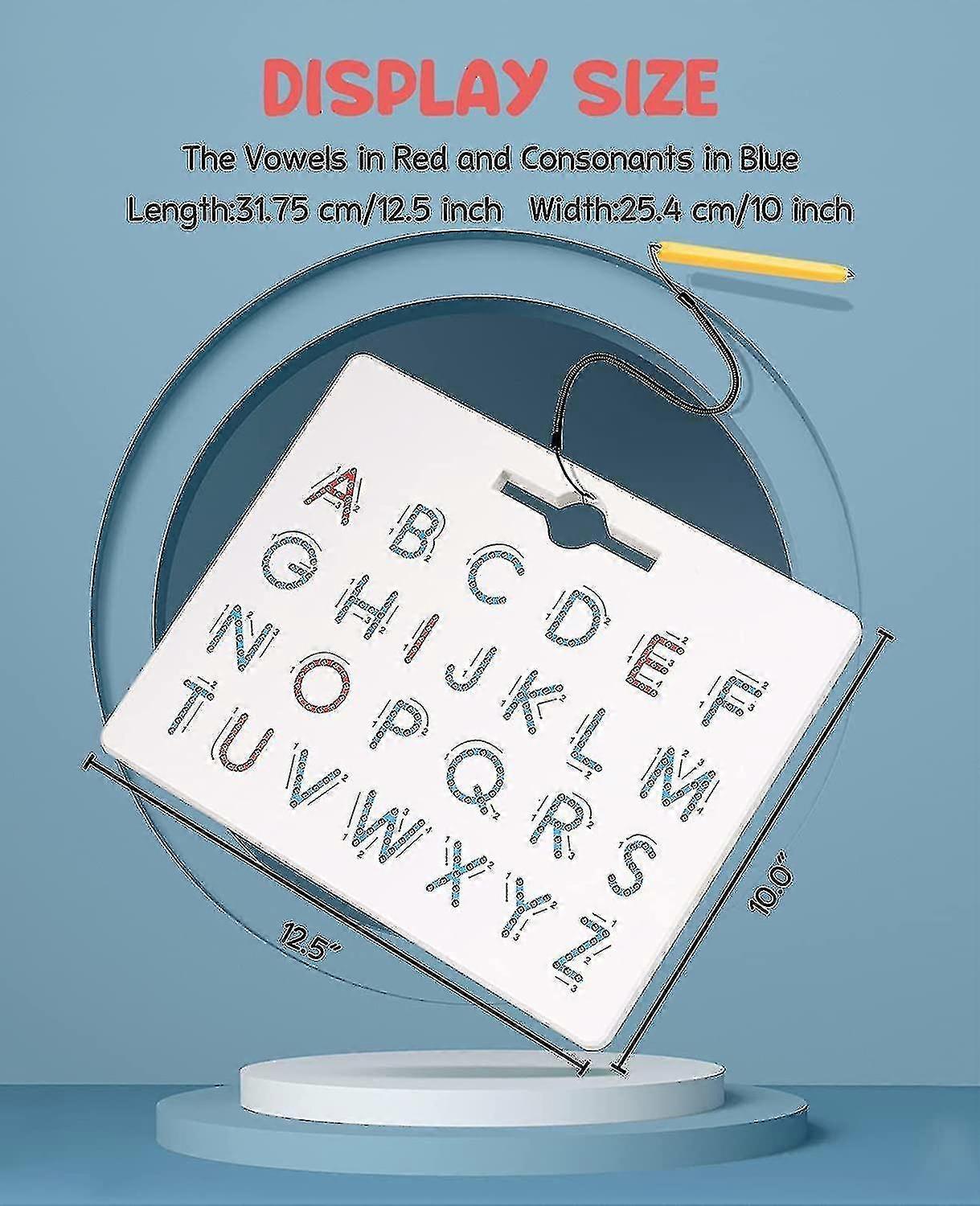 Gamenote Double Sided Magnetic Letter Board - 2 In 1 Alphabet Magnets ...