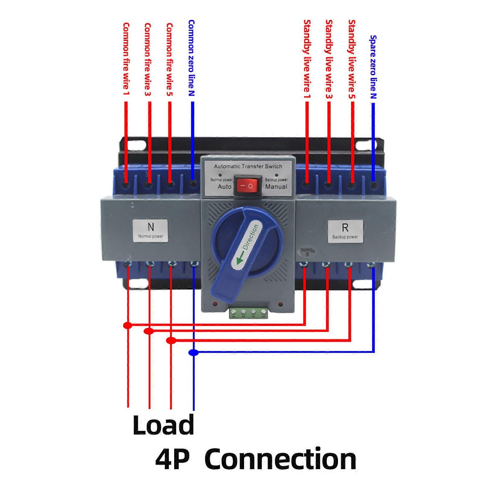 Dual Power Automatic Transfer Switch 4p 63a Ac 220v Emergency Power Switch Load Switch Double ...