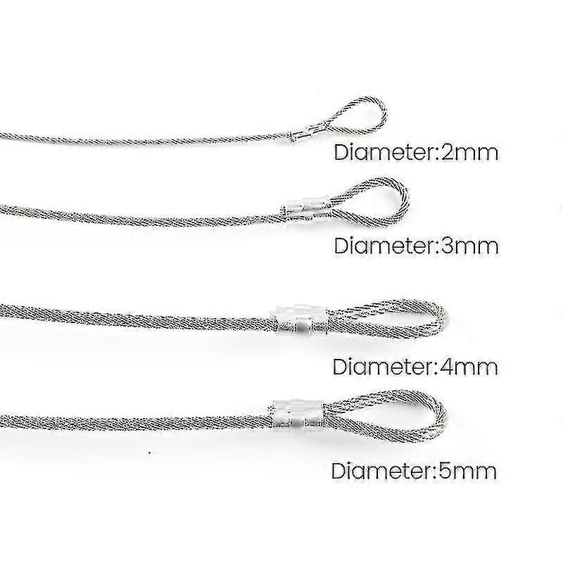 1.5/2/3/4/5/6mm Stainless Steel Wire Rope Sling Cable Lifting ...