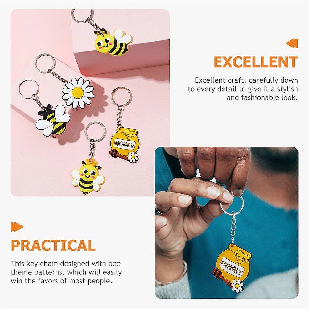 12Pcs Cartoon Bee Keychain Bee Theme Party Keychain Backpack Purse ...