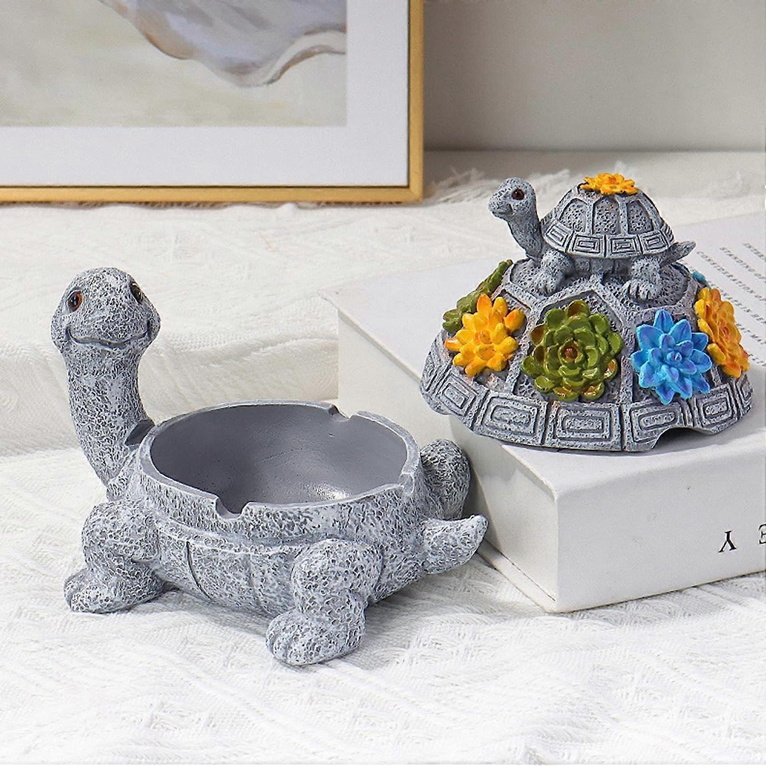 Home Ashtrays with Lid Waterproof Smokeless Ashtray with Lovely Turtle ...