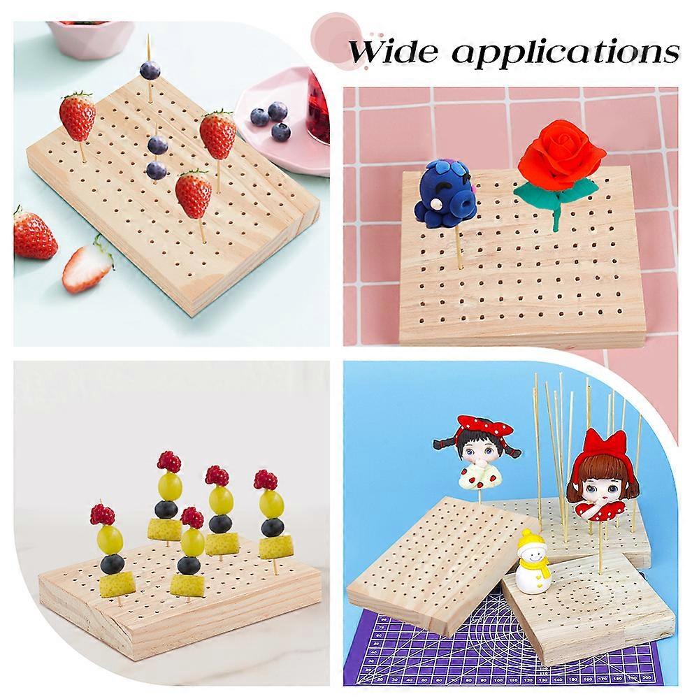 117 Holes Oak Wooden Food Skewer Holder Food Display Board Clay ...