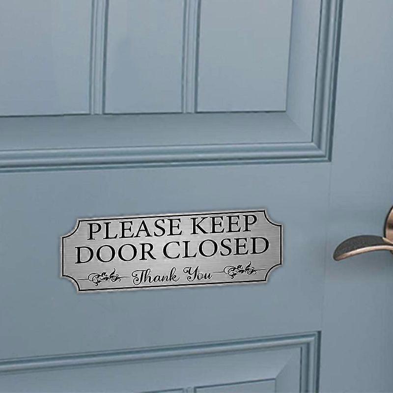 2pcs Door Sign Decor Door Keeping Closing Sign Sticker Door Notice Sign ...