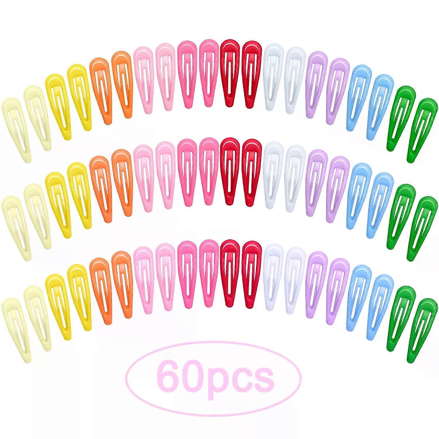 Snap Hair Clips, 60Pcs 2 Inch Silicone Coated Colorful Metal Hair Clips ...