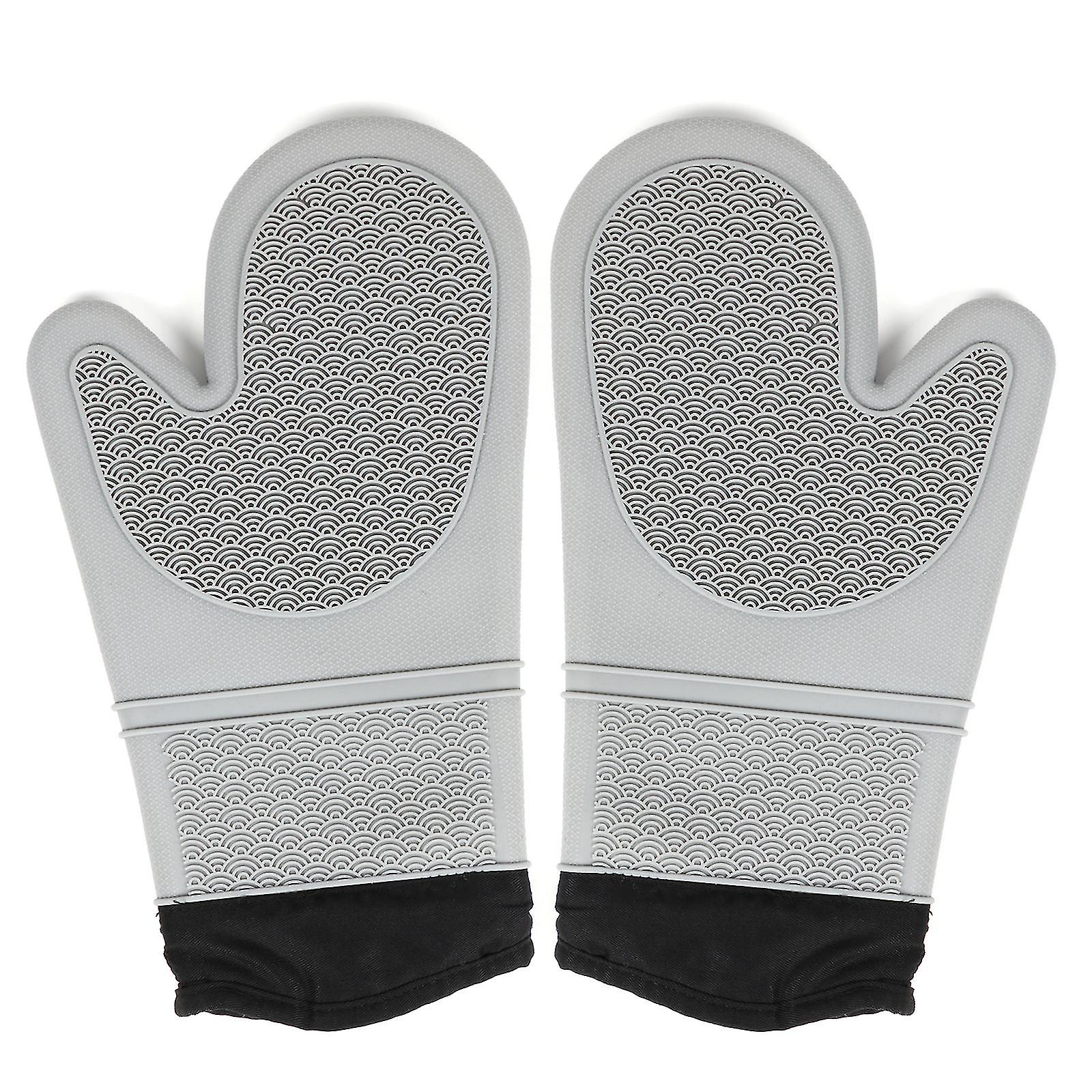 Oven Gloves - 1 Pair - Heat Resistant, Heavy Duty, Mitt Set With ...