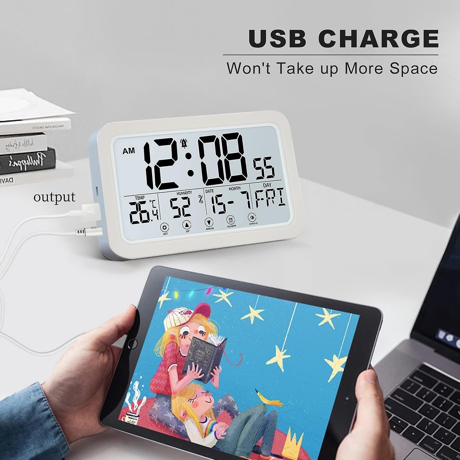 Large Digital Alarm Clock, Touchable Digital Wall Clocks With ...