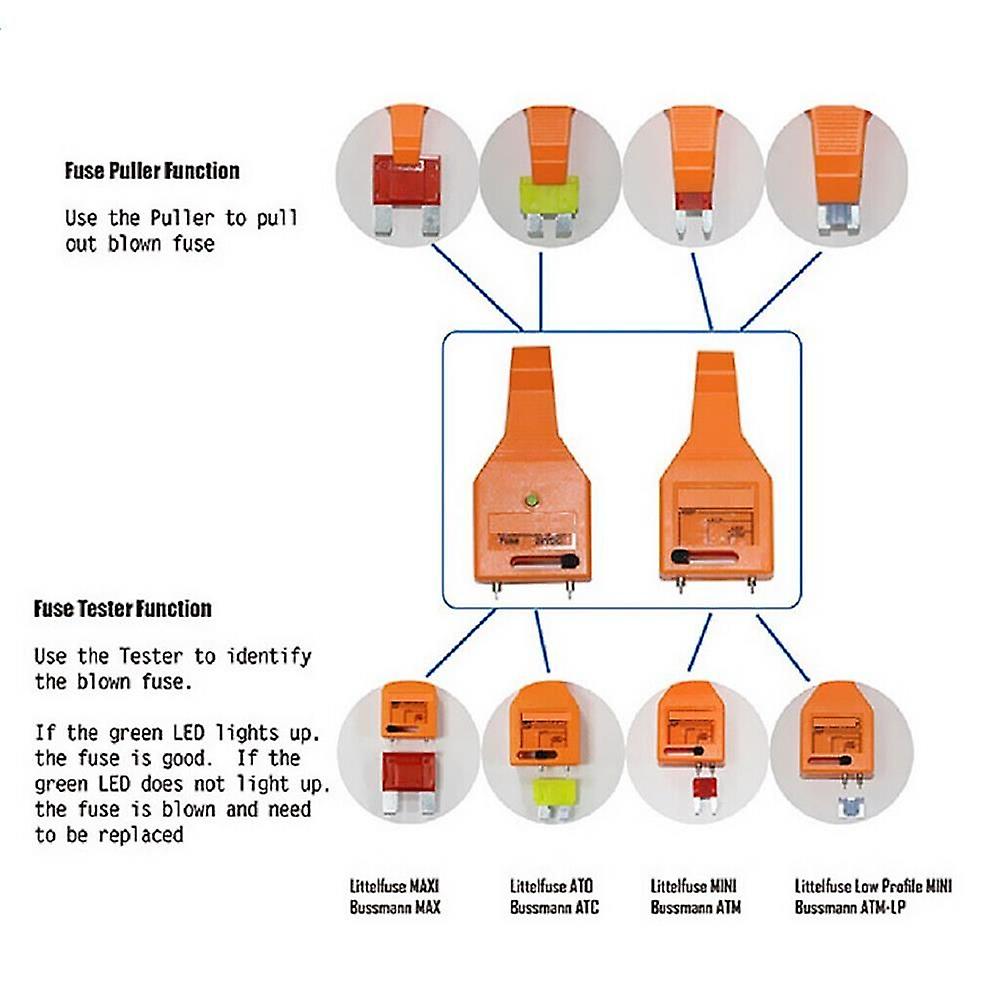 Car Fuse Tester Pullers With Green Led Indicator Light Car Fuse | Fruugo ES