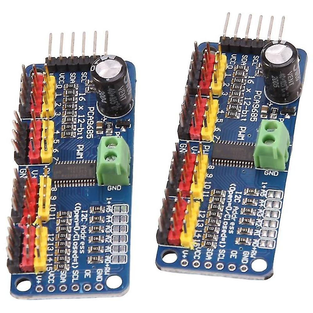 2pcs Pca9685 16 Channel 12 Bit Pwm Servo Motor Driver I2c Iic Module ...