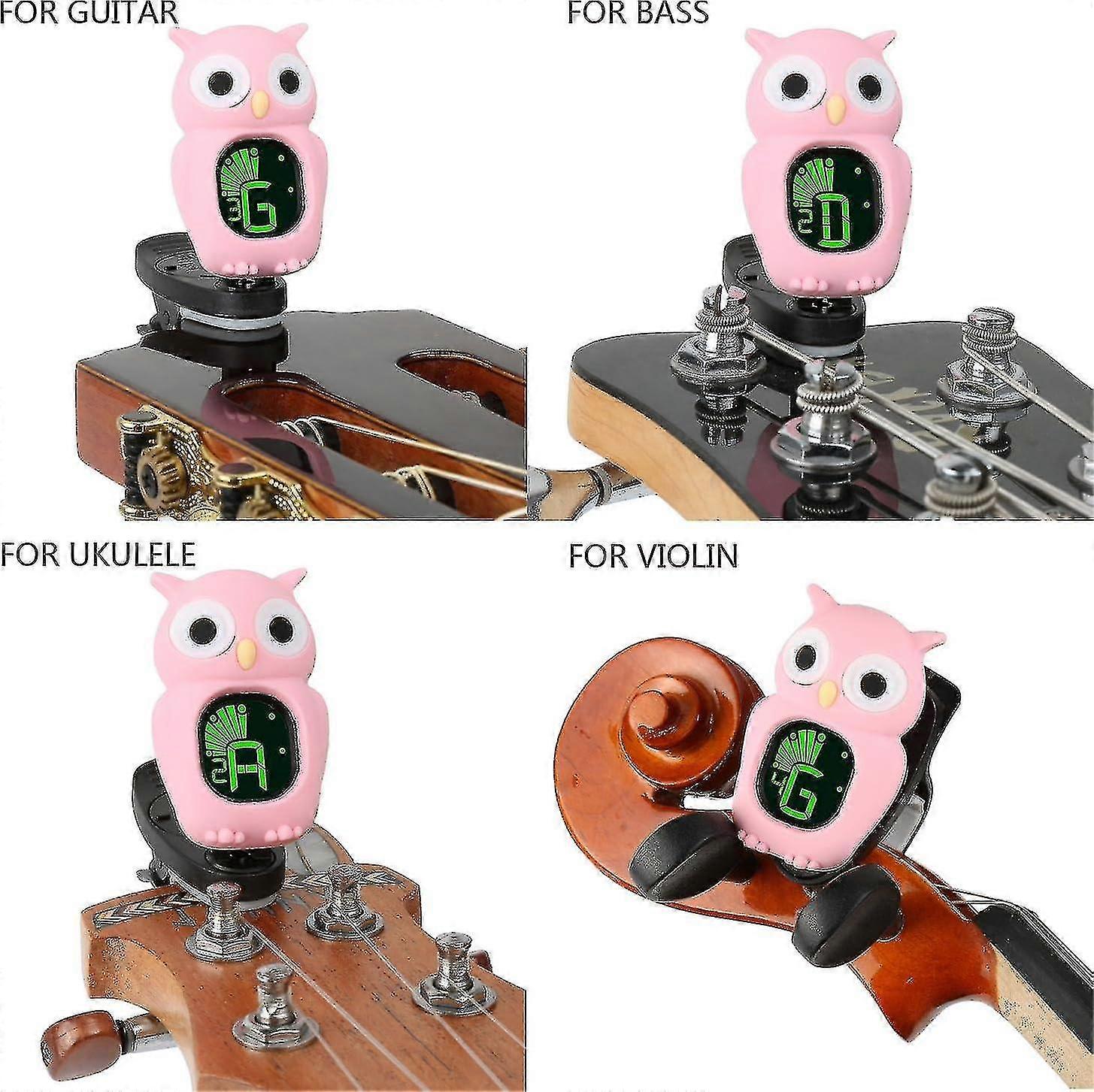 Tuner Clip On Cute Owl Tuner with Ukulele Guitar Bass Violin Chromatic ...