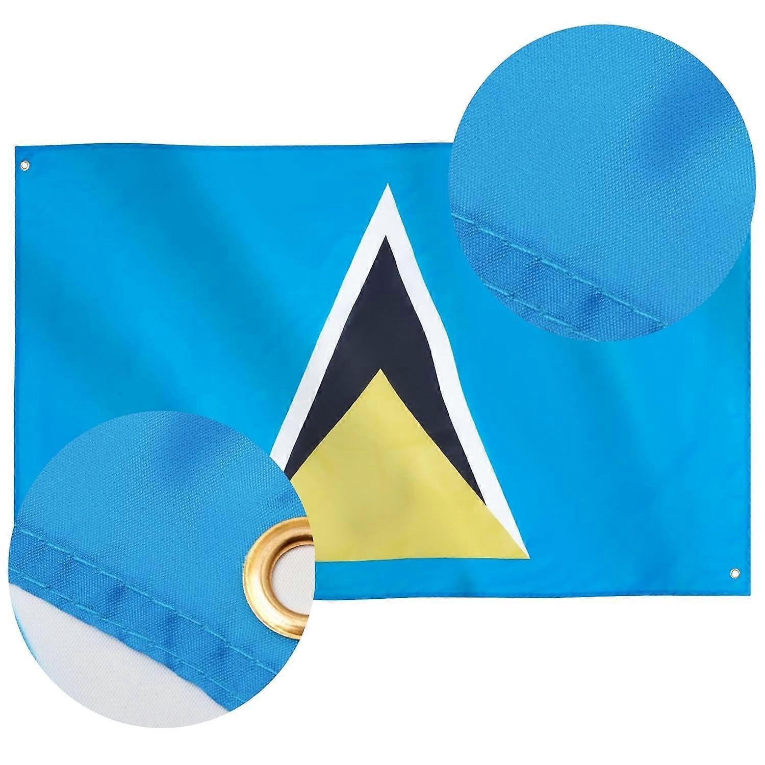 St Lucia Flag,Eyelet In Every Corner, St Lucian flag, Saint Lucia Flag ...