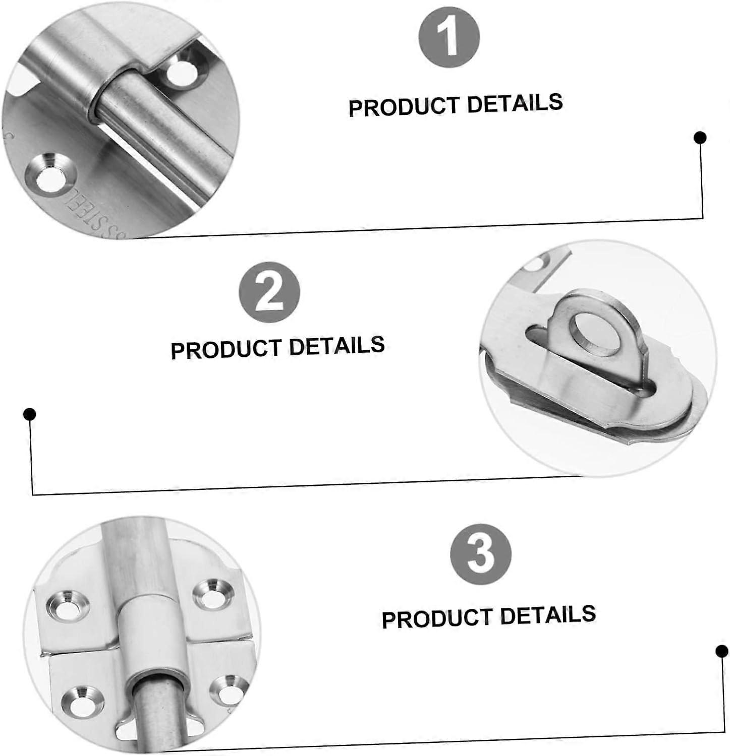 1 Set Stainless Steel pin Sliding Bolt gate shed Lock Door Window Bolt ...