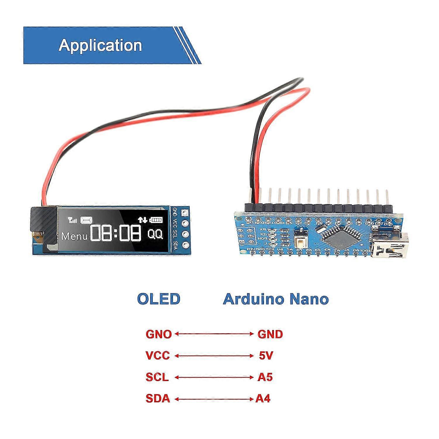 5 Pieces I2c Display Module 0 91 Inch I2c Oled Display Module I2c Oled Screen Driver Dc 3 3v 5v