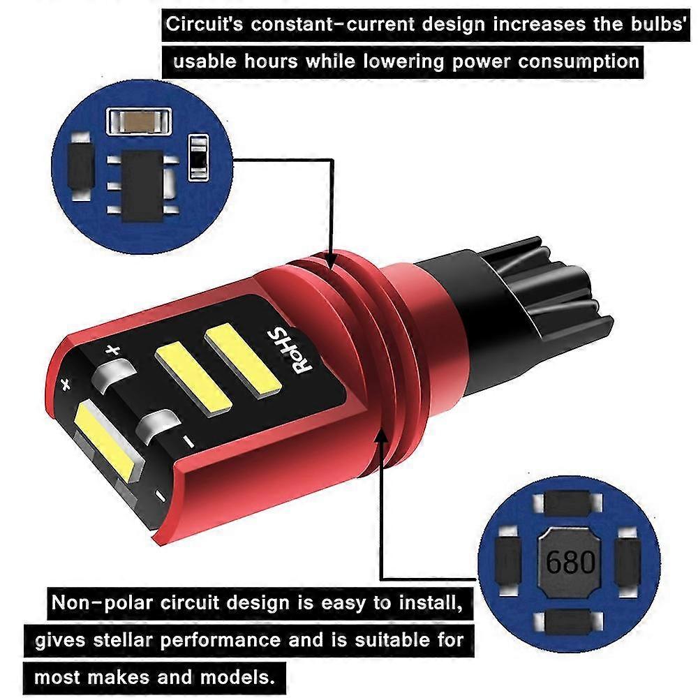 New Models 2pcs New T15 W16w Wy16w Super Bright Csp Led Bulb Car Tail ...
