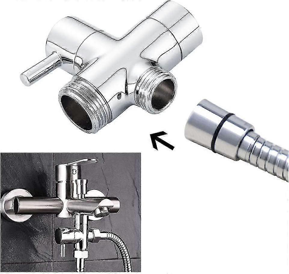 3-way Shower Arm Diverter Valve G1/2"brass Shower Splitter Shower Valve ...