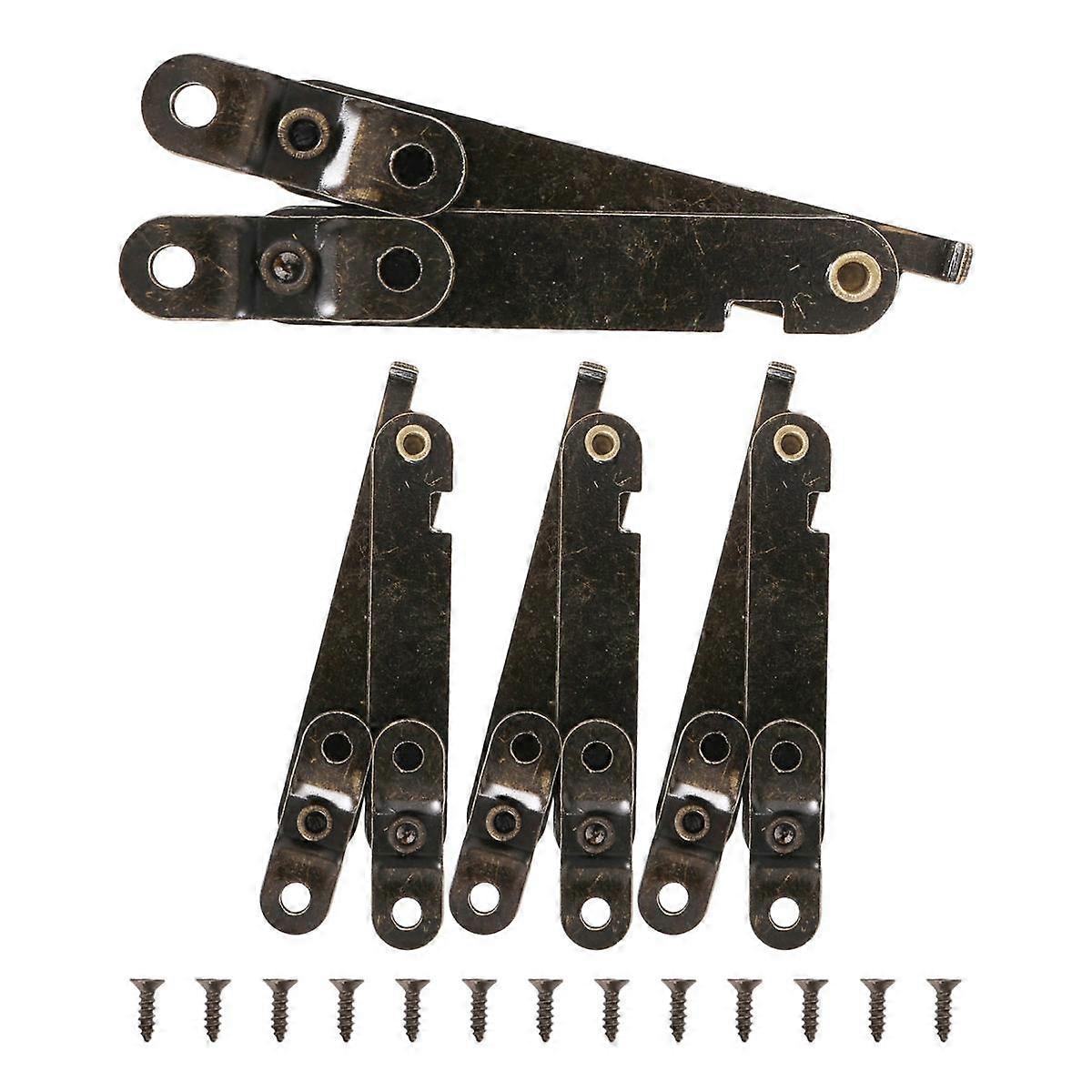 Furniture Box Rotatable Folding Lid Support Hinge Bronze Tone 4Pcs ...