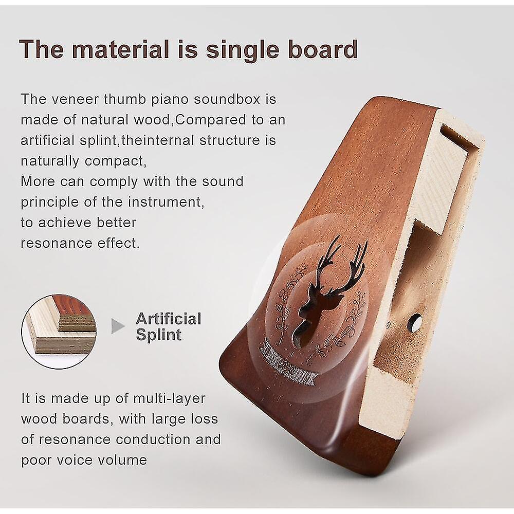 Finger hand cymbals beautifully gift kalimba 17 key mahogany thumb ...