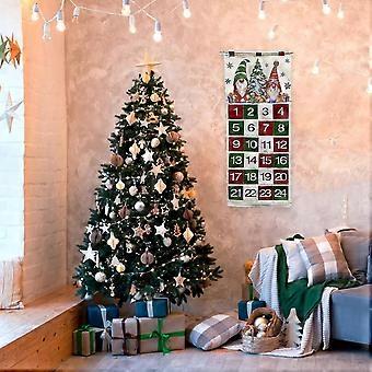 24 Pockets Fabric Advent Calendar, Wall Hanging Fillable Advent ...