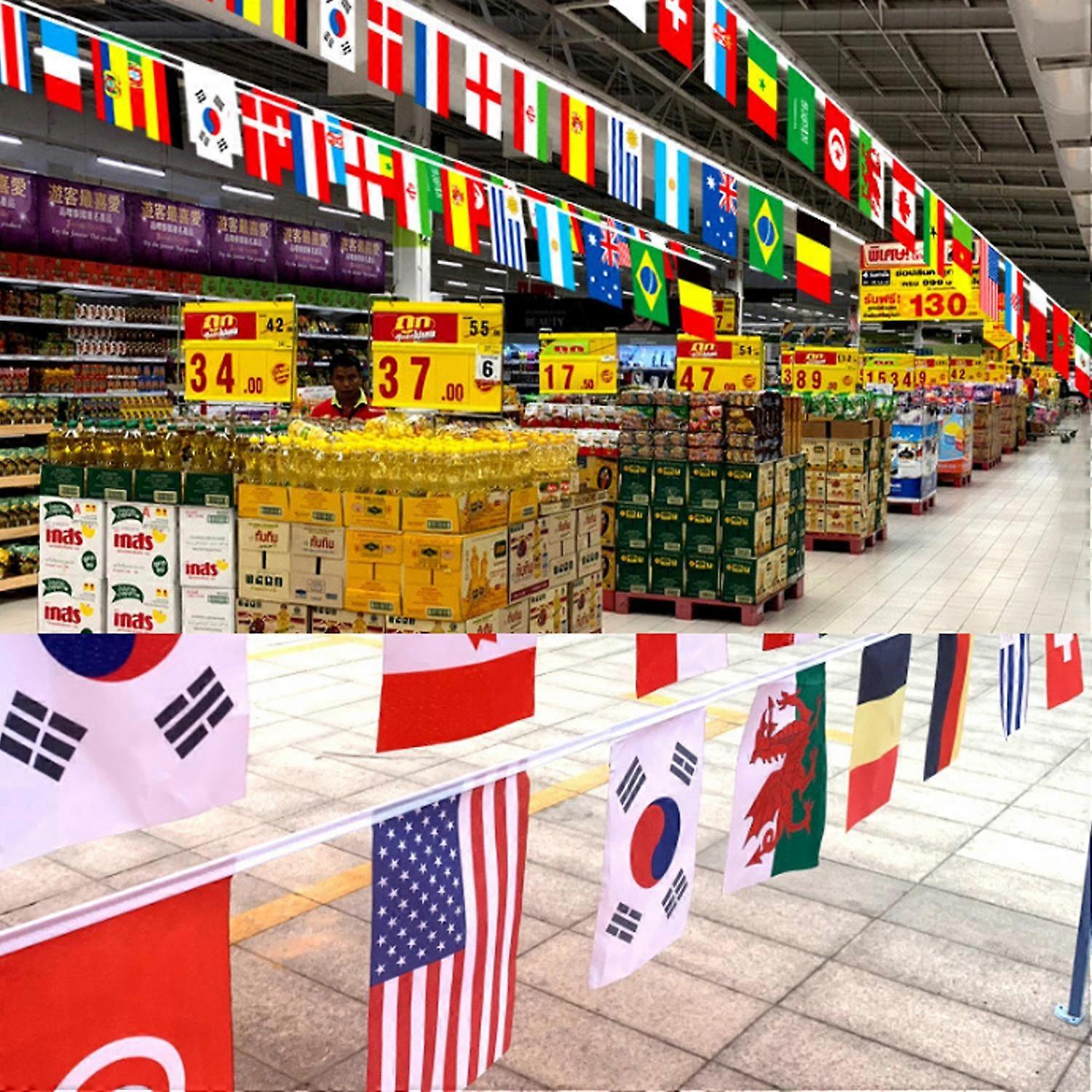 2024 European Cup 24 strong string flags bar decoration hanging flags ...