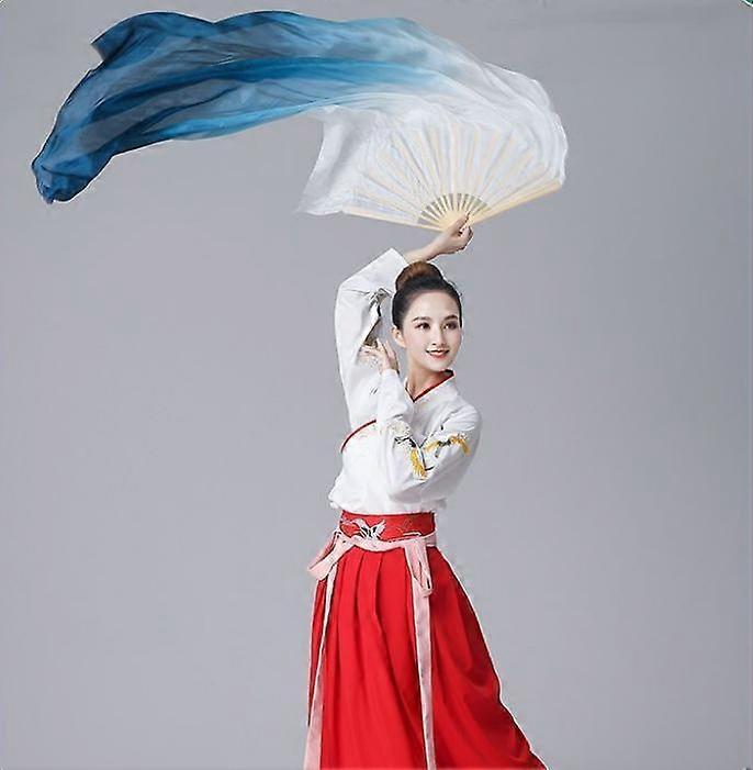 Gradient Satin Dance Fan 120/150/180cm Long Dance Fan Belly Dance ...
