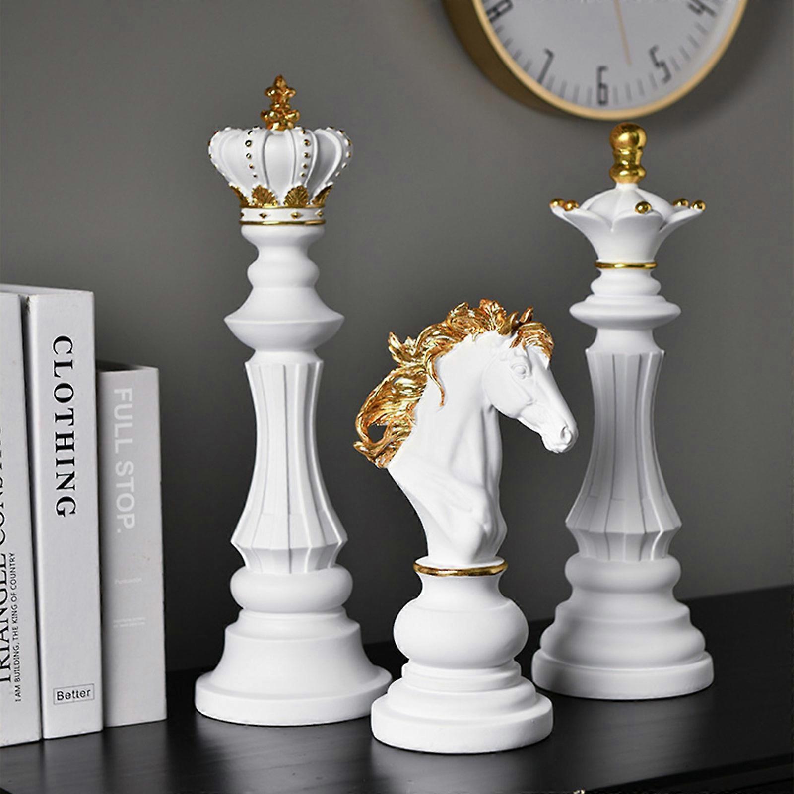 Chess Statue Decor Desktop Ornaments Art Figurines Office Chessmen ...