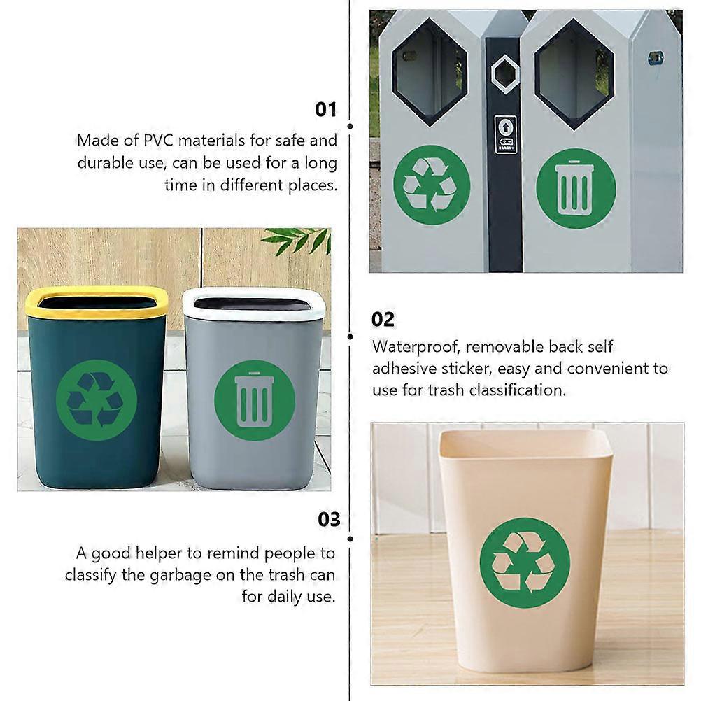 2 Pcs Label Sticker Trash Logo Stickers Trash Recycling Stickers ...