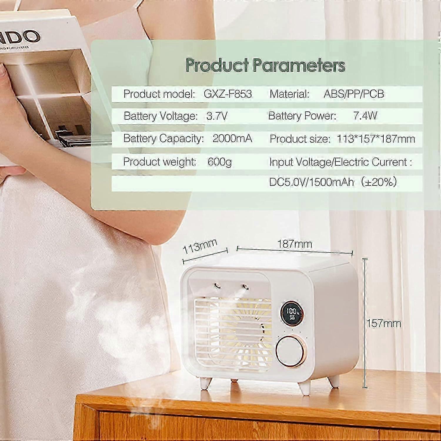 Mini portable air conditioner,mini personal USB air conditioner with 3 ...