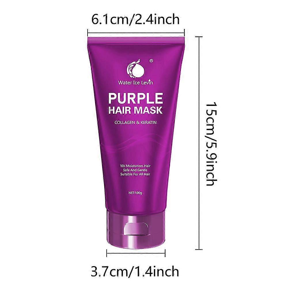Purple Hair Mask, Keratin Purple Hair Mask, Deep Repair Collagen Hair ...
