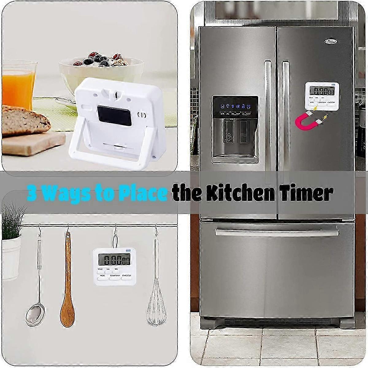 Kitchen Timer,Egg Timer with Clock,Digital Timer Stopwatch with LCD ...