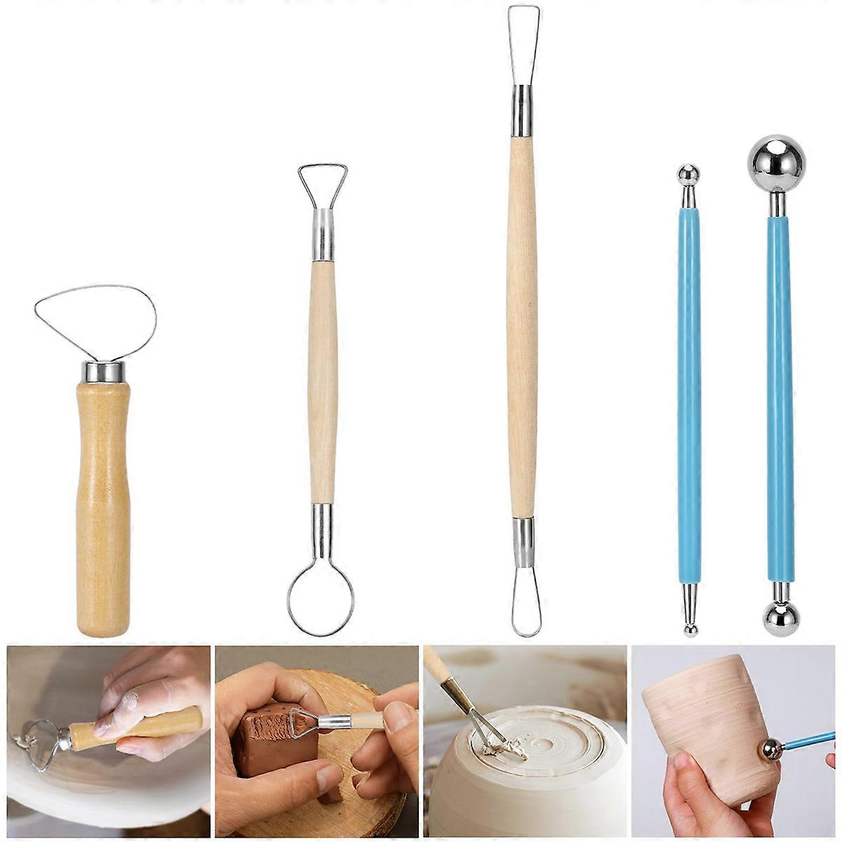 Clay Tools 21 PCS, Pottery Tool Kit Dotting Tools Polymer Clay Tools ...