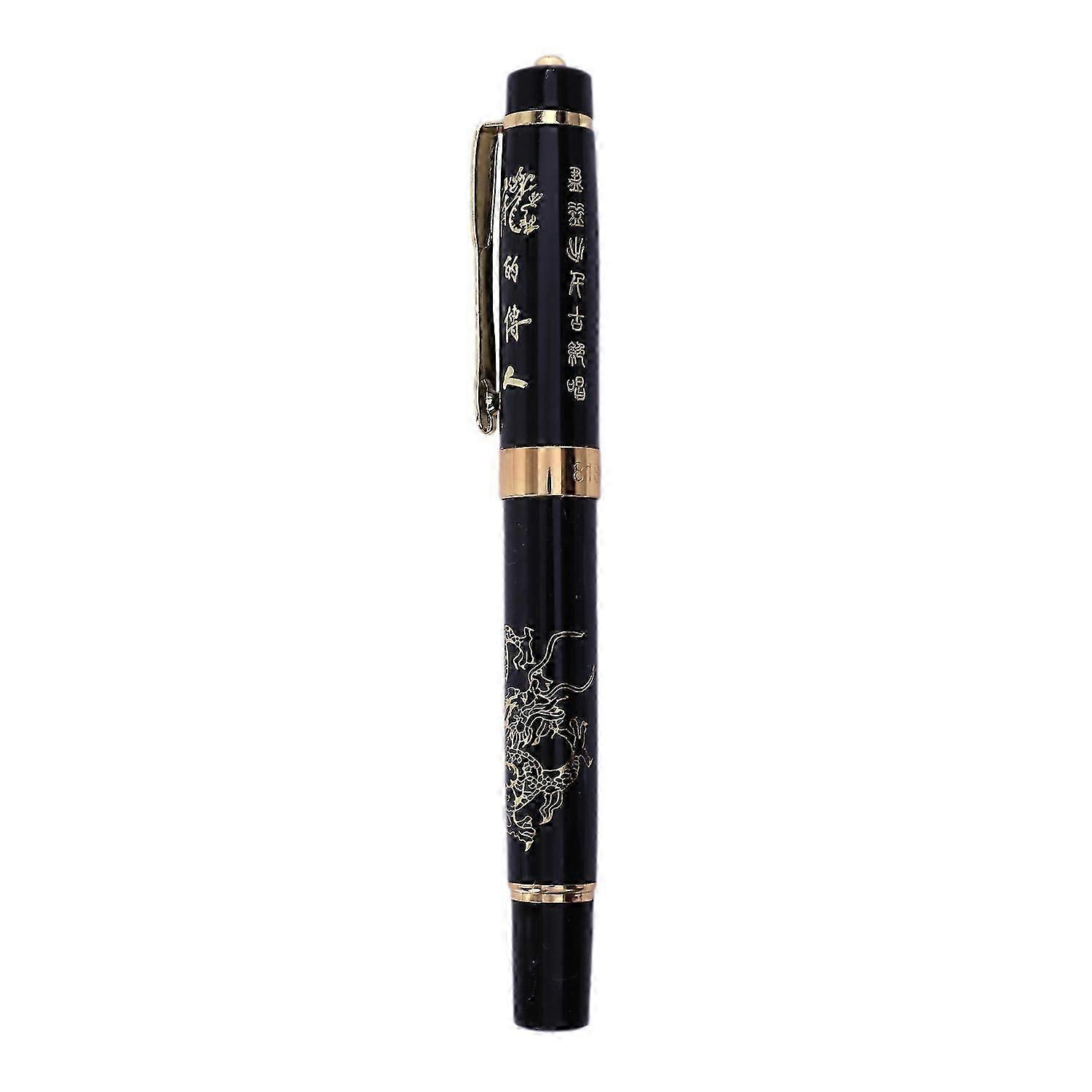 LUOSHI Ballpoint pen 818 with the Chinese Dragon pattern pen - black ...