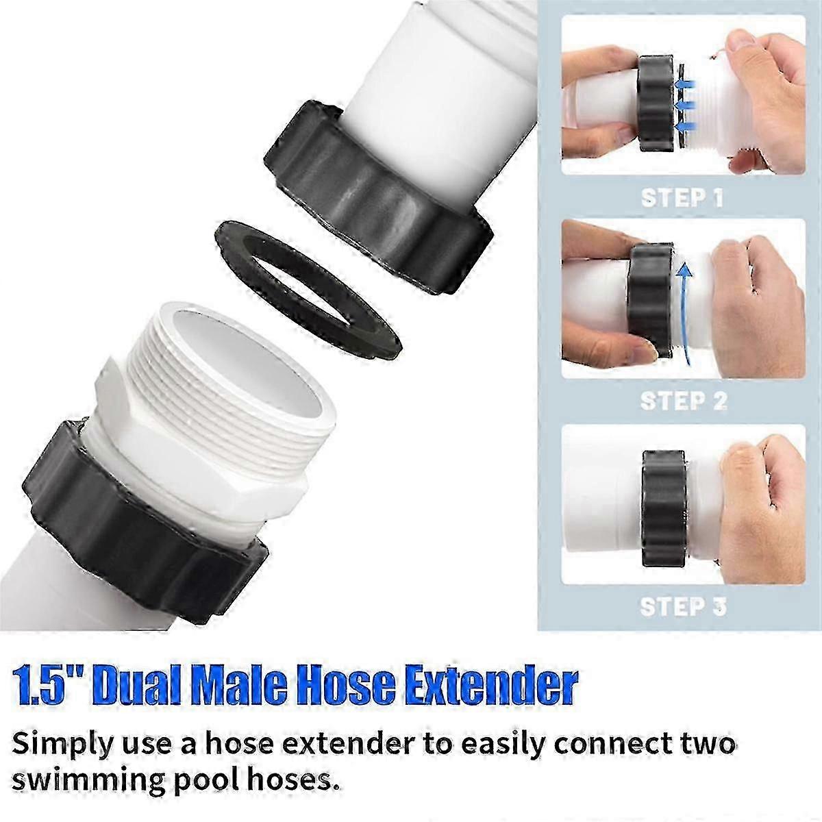 2 Pack Pool Hose Adapter 1.5 Inch For Above Ground Swimming Pool Hose ...