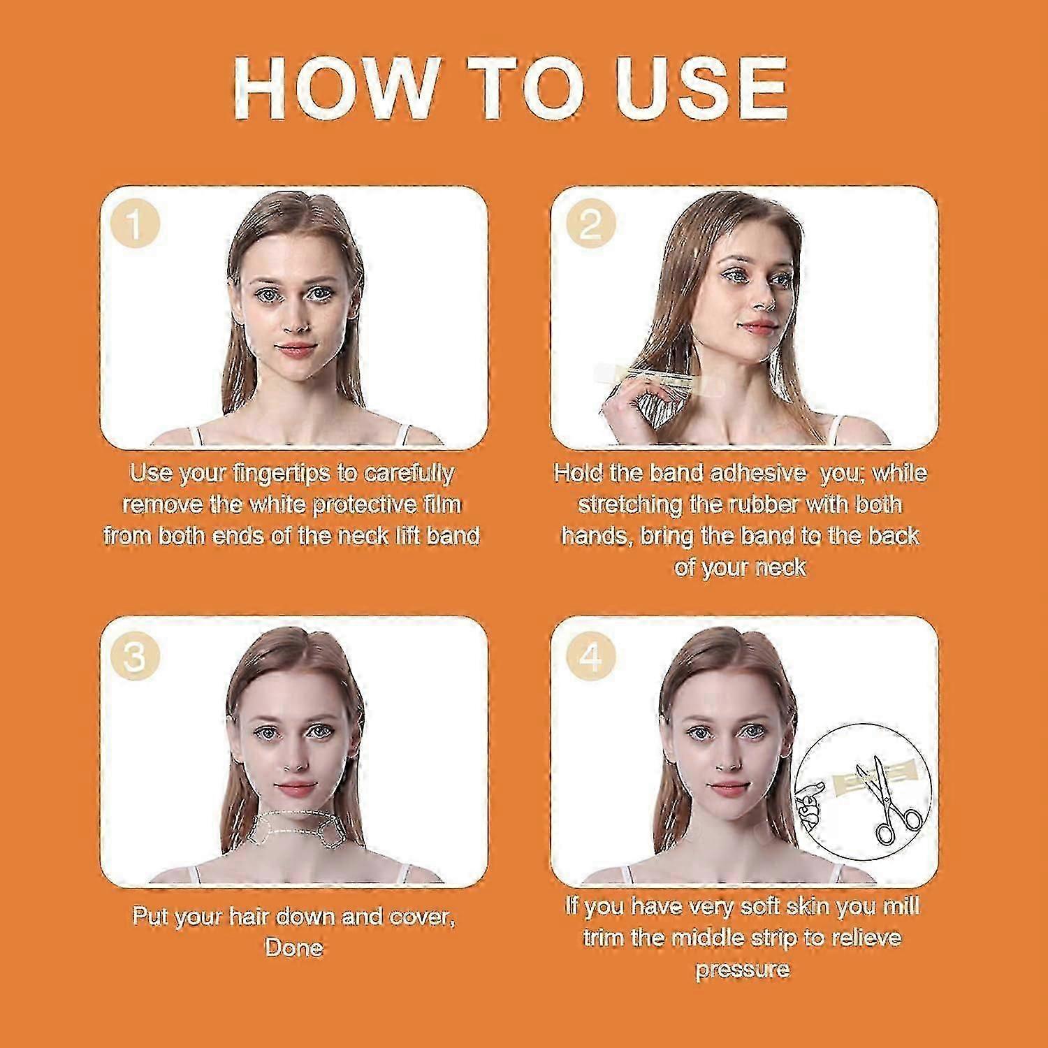 Neck Lifting Tapes, Neck Rescue Instant Correcting Strips, Invisible ...