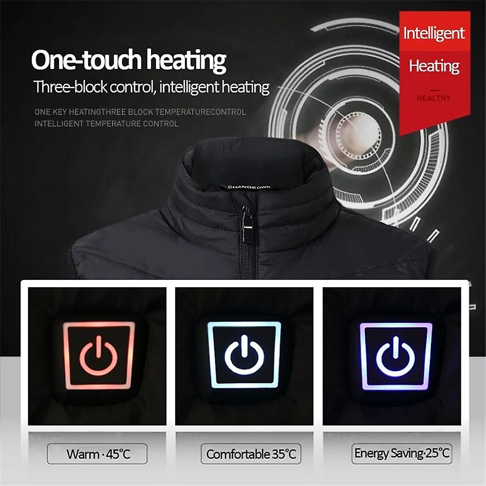 New Usb Electric Heated Vest Winter Smart Heating Jackets Men Women ...