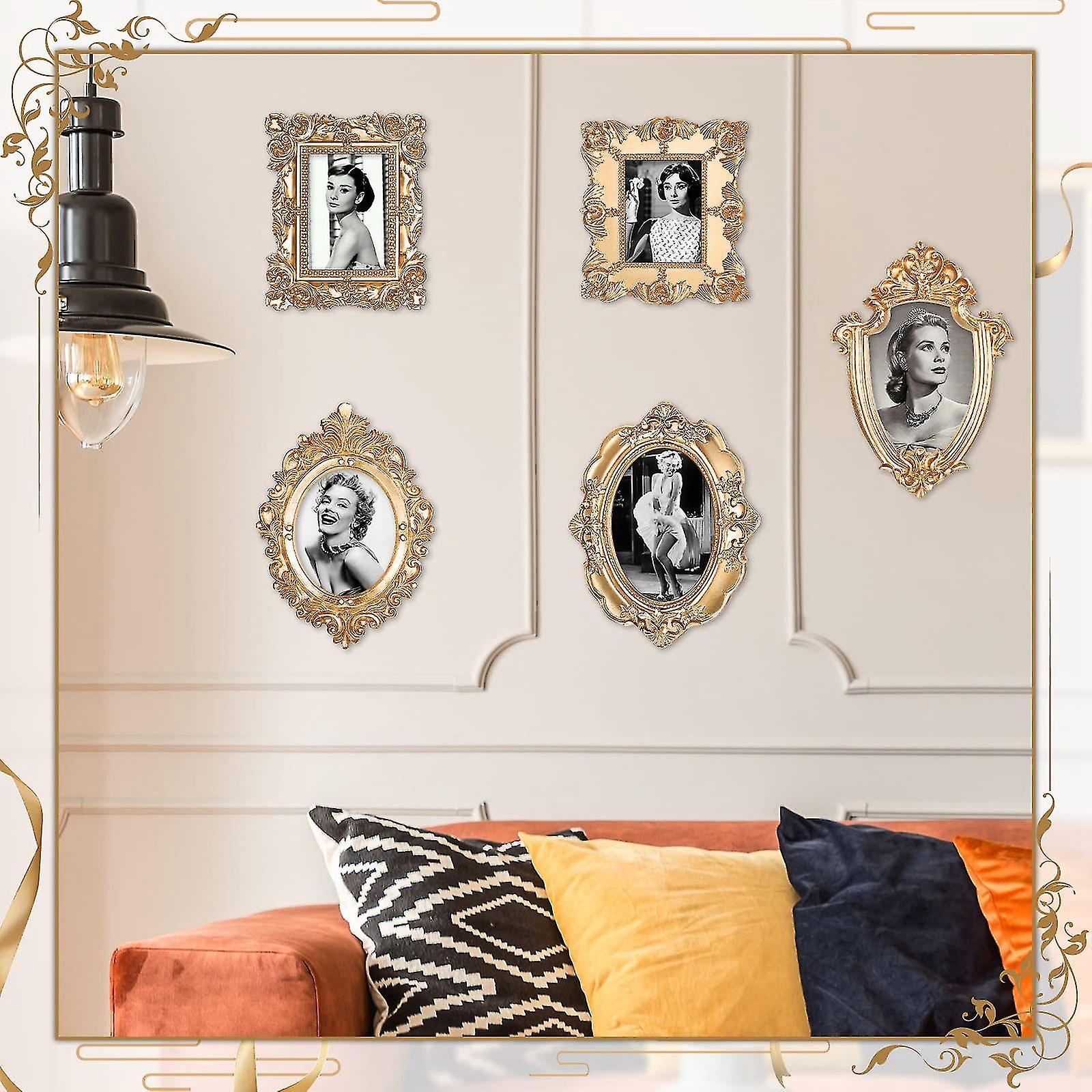 5pcs Vintage Resin Frame Wall Hanging Photo Frame Table Top Jewelry ...