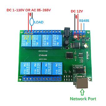 Dc 12v 8 Kanal Ethernet Relais Netzwerk-Switch Modbus MQTT TCP UDP Web HTTP RS485 / TCP Timer ...
